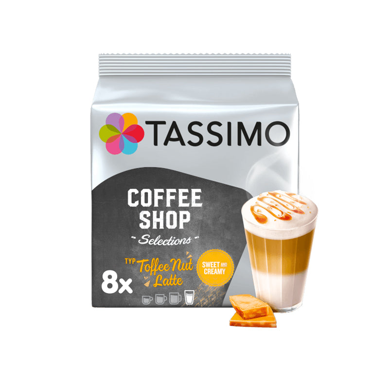 Tassimo Selections Coffee Pods Toffee Nut Latte 8 Drinks (16 Pods ...